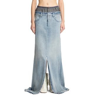 Maison Margiela Anonimity Of The Lining Long Denim Skirt