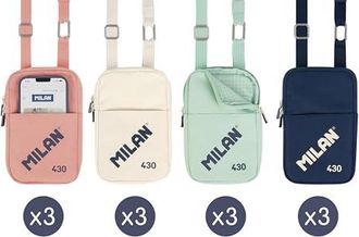 milan Bo&icirc;te pr&eacute;sentoir 12 petits sacs &agrave; bandouli&egrave;re 430 since 1918, couleurs assorties