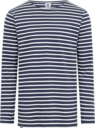 Hanseheld Streifenshirt Herren Marine-Natur Langarm Blau Wei&szlig; GOTS Organic XXL | M&auml;nner Ringelshirt | Streifen | Bretonisches Hemd | Matrosenshirt | Gestreift |