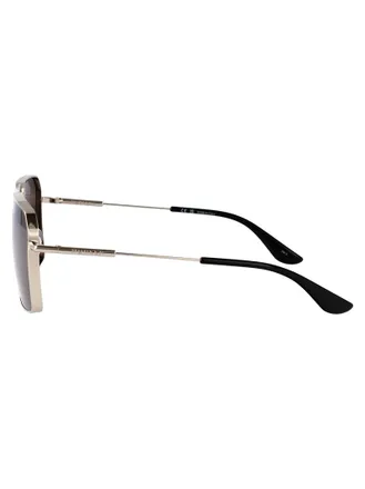 Alexander McQueen AM0500S Metal Square-Frame Sunglasses - Silver