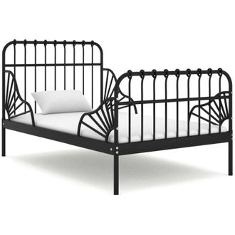 vidaXL Vidaxl - Cadre de lit extensible Noir M&eacute;tal 80x130/200 cm