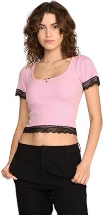 Vive Maria Sweet Cropped Shirt T-shirt pour femme Noir/rouge/rose, Rose, XXL