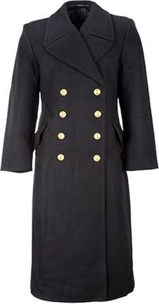 Mil-Tec Manteau long Noir Double boutonnage Naval - Noir - Large