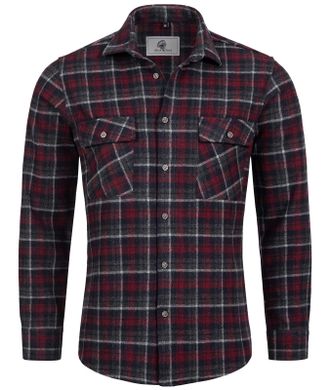 Rock Creek Herren Hemd Kariertes Flanellhemd Karohemd Herrenhemd Flanell Hemden Holzf&auml;llerhemd &Uuml;bergangsjacke Langarm Kariert Winter H-248 Rot 5XL