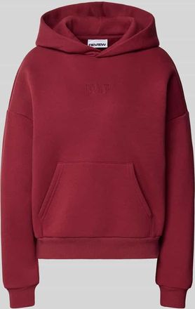 Review Hoodie mit Label-Stitching