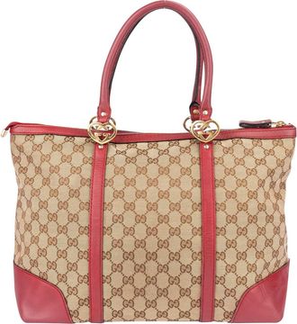 Gucci Crossbody Bags - Gucci GG Monogram Twin Heart Handbag - Gr. unisize - in Braun - für Damen
