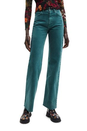 Desigual Womens Denim_LLU&Iuml;SA, 4055 Antique Green Jeans, 34