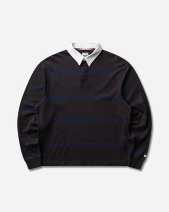 Tommy Hilfiger Men s FRGMT Stripe Rugby Polo Black / Navy Blue