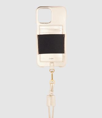 Elaow Coque Porte-cartes Cordon Cuir Platine