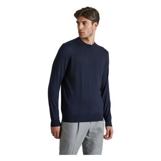 Colombo Blaue Kaschmir Seiden Pullover - - Knitwear - Herren - Blau - M