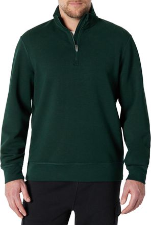 Amazon Essentials Active Herren Mens Active Sweat Relaxed-Fit Quarter Zip Pullover Sweatshirt, Dunkelgr&uuml;n, XXL