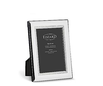 Edzard Cadre photo Turin (10 x 15 cm) &eacute;l&eacute;gant plaqu&eacute; argent, prot&eacute;g&eacute; contre le ternissement, bord perl&eacute;, 2 crochets de suspension, cadre photo, argent&eacute;, form