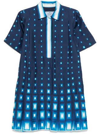 Prada robe mi-longue imprimée (années 2000) - Bleu