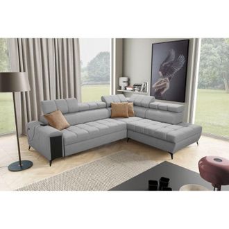 KAISER Modernes, modisches, elegantes Ecksofa mit Schlaffunktion greco vii Avra Grau Rechts