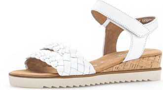 Gabor Damen Keilsandalen, Frauen Sandalen,offene Schuhe,Strandschuhe,Keilsandaletten,Keilabsatz,Wedge-Heel,hoch,Weiss (Kork/Creme),44 EU / 9.5 UK