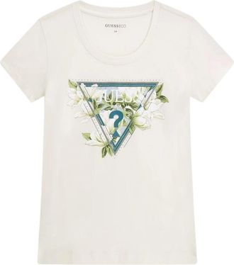 Guess Camelia Triangle Tee - - Tops - Damen - Wei&szlig; - L