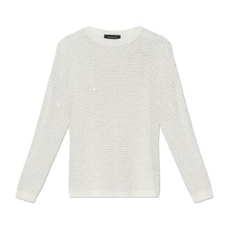Fabiana Filippi Femme, Pulls, Blanc, Taille: 40 FR Pull avec Sequins Scintillants