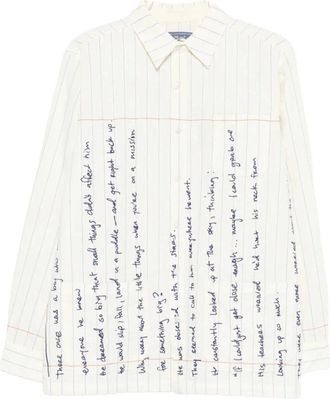 KidSuper Studios Homme, Chemises, Blanc, Taille: M Stripes Text Shirt