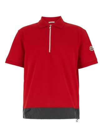 Moncler polo &agrave; col zipp&eacute; - Rouge