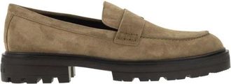 Hogan Homme, Chaussures, Beige, Taille: 42 1/2 EU Suede Lug Sole Mocassins