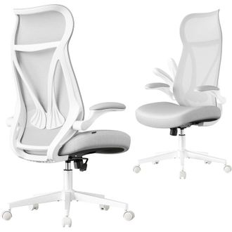 Songmics Fauteuil de Bureau, Chaise de Bureau, Dossier Ergonomique, Hauteur R&eacute;glable, Accoudoirs Relevables, Chaise Pivotante avec Appui-T&ecirc;te, Supporte