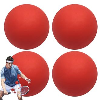Generic Squashb&auml;lle - Wettkampf-Squashball, 4 x Gummi-Squashball mit hoher Elastizit&auml;t | 2,36 Zoll Gummi-Hohlball mit hoher Sichtbarkeit f&uuml;r Outdoor-Sportarte