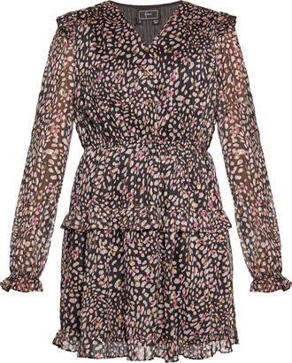 Faina Kleid Damen Schwarz Mehrfarbig