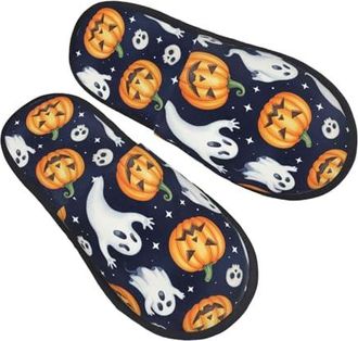 Generic Antid&eacute;rapant Pantoufles Femmes Citrouille fant&ocirc;me dHalloween Chausson Maison Classiques Chaussons en Feutre pour Maison Ext&eacute;rieur Hiver L