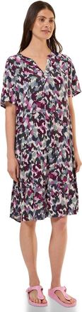 Cecil TOS Print Viscose Crepe Dress Vanilla White S