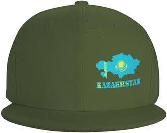 Generic Drapeau du Kazakhstan Carte du Kazakhstan Femme Homme Strapback Cap Snapback Chapeaux Pare-Soleil Protection Solaire Casquette De Baseball pour Campin