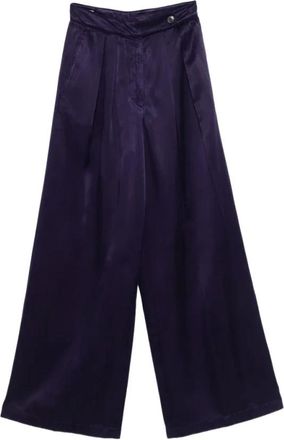 Dries Van Noten Femme, Pantalons, Bleu, Taille: 38 FR Pantalon Large Pliss&eacute;