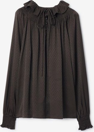 Burberry Seidenbluse mit geometrischem Muster, Size: 04