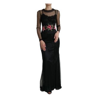 Dolce & Gabbana Femme, Robes, Noir, Taille: 36 FR Long Dress