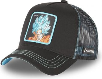 Capslab Cap Herren Dragon Ball Super, Tracker Kappe Herren, Goku, Ultraweich, Schwarz Blau, Einheitsgröße
