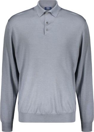 Fedeli Homme, Pulls, Gris, Taille: 5XL Polo en maille cachemire et soie