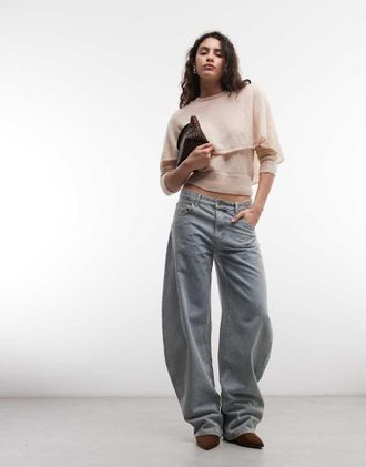 Monki Cape-Strickjacke in Cremewei&szlig;