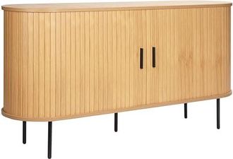 Oviala Buffet 2 Portes en mélaminé et Acier 140 cm Beige