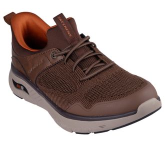 Skechers Herren Arch Fit Crosser Emeric Sneaker, Brown Knit/Synthetic, 45 EU