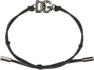 Dolce & Gabbana Homme, Accessoires, Noir, Taille: ONE Size DG Logo Cord Bracelet