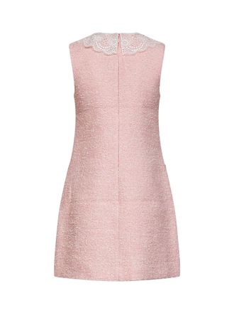 Self Portrait Womens Mini Dress Pink Boucl&eacute; Polyester
