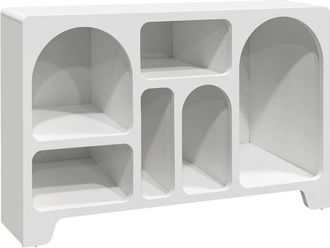 Sweeek Sweeek - Buffet organique 6 compartiments. buffet bas. effet bois blanc 120cm