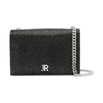 John Richmond Femme, Accessoires, Noir, Taille: ONE Size Sac Bandouli&egrave;re Noir avec Strass