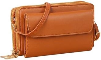 Generic Sac &agrave; bandouli&egrave;re pour femme, &eacute;dition tendance, polyvalent, grande capacit&eacute;, double fermeture &eacute;clair, marron, Taille unique