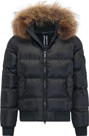 Bomboogie Homme, Vestes, Noir, Taille: XL Blouson aviateur rembourr&eacute; en duvet avec fourrure