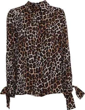 Elisabetta Franchi Femme, Blouses et Chemises, Brun, Taille: 40 FR Camicia Animalier