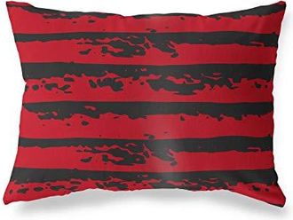 Bonamaison Le Jardin du Lin Kissenbezug Zierkissenbezug Rot-Schwarz Kissenbezug, Für Bett, Auto, Sofa, Haus, Wohnzimmer, Schlafzimmer, Dekoration, 45x60 Cm - Ent