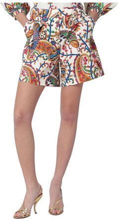 Etro Femme, Shorts, Multicolore, Taille: 34 FR Shorts pliss&eacute;s avec poches plaqu&eacute;es au dos