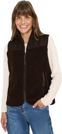 Cecil 2200594 Gilet en Peluche avec détails matelassés, Marron Tartufo, XL Femmes