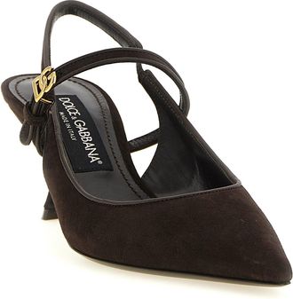 Dolce & Gabbana Suede Slingback Heel - Brown