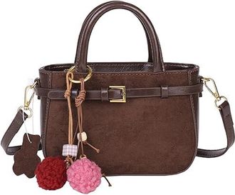 Generic Sac &agrave; main en faux daim avec bandouli&egrave;re r&eacute;glable, sac crois&eacute; r&eacute;tro, sac bucket pour femmes, pour le travail, voyage